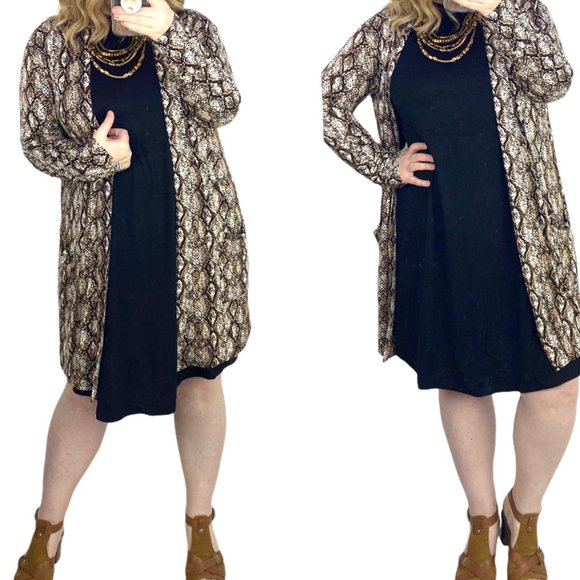 Zenana Outfitters | Sweaters | New Snakeskin Duster Jersey Knit ...
